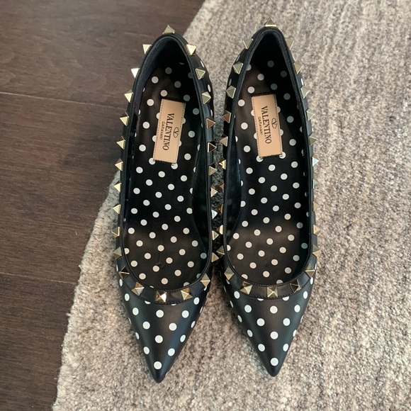 Valentino Garavani | Shoes | Valentino Polka Dot Rock Stud Pump Rare New Size 36 | Poshmark
